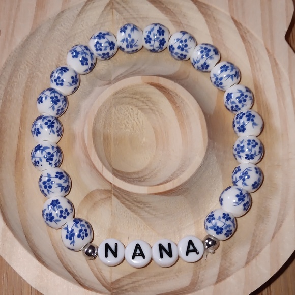 Source Unknown | Jewelry | Hp Beaded Blue White Chinoiserie Porcelain ...